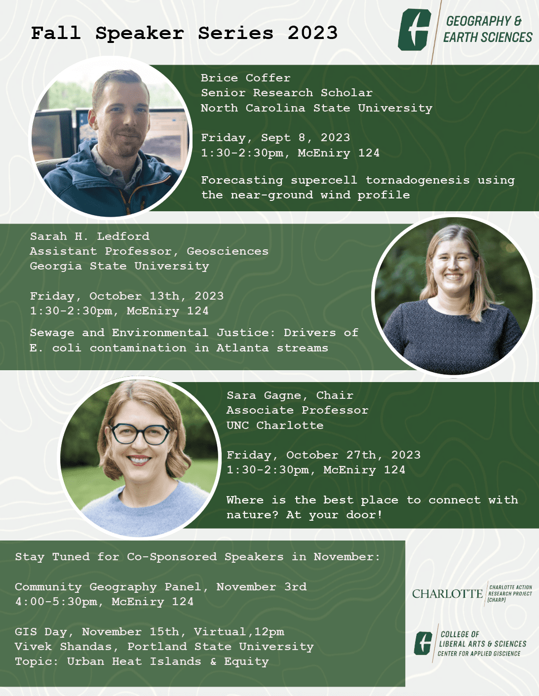 GES Fall speaker series - Department of Earth, Environmental and ... GES Fall speaker series - Department of Earth, Environmental and ...